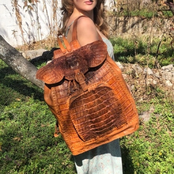 Bags | Genuine Alligator Backpack | Poshmark